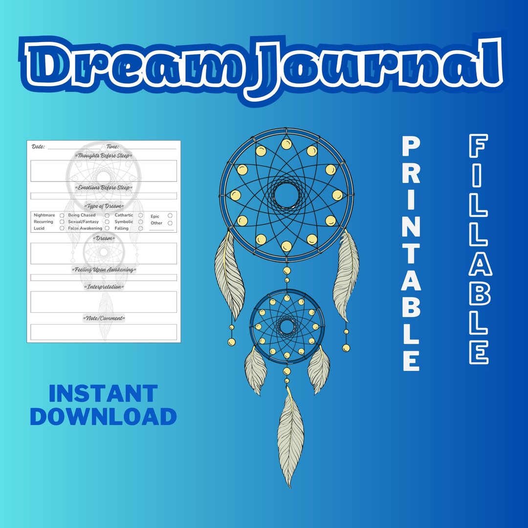 Digital Fillable and Printable Dream Journal - Etsy