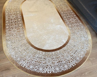 Gold Rug, Bright Gold Color Rug, Gold Decor Home Rug, Rugs for Living ...