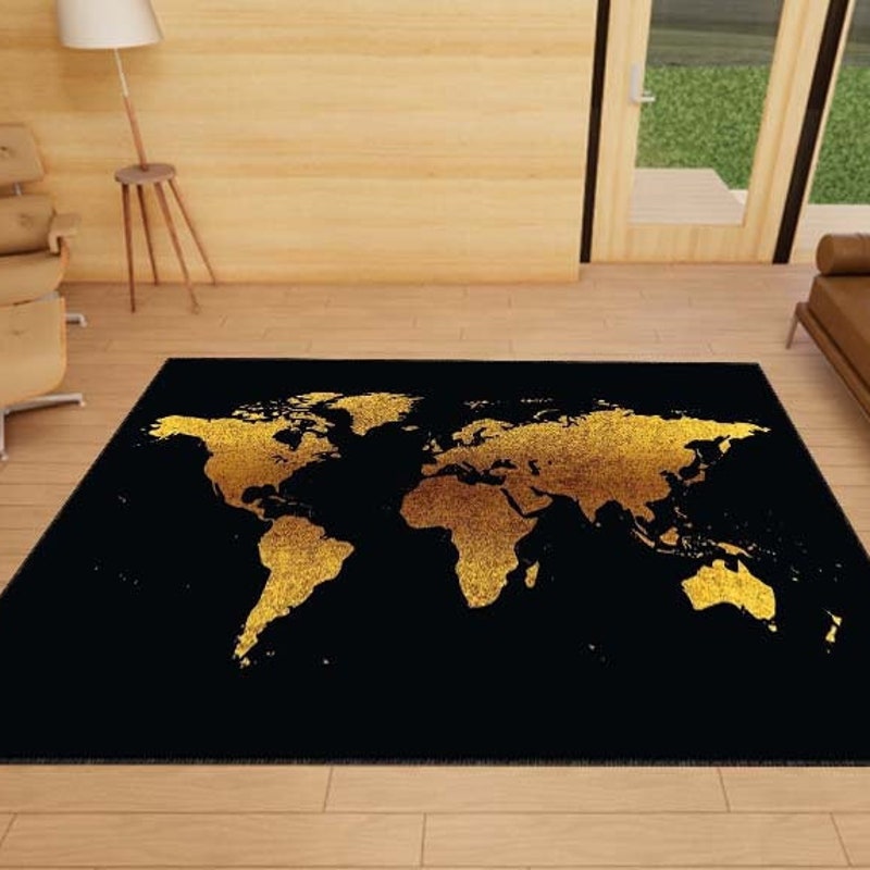 World Map Rug - Etsy