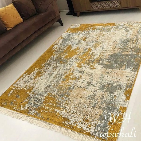 Yellow Abstract - Etsy