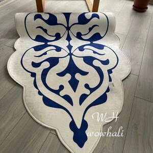 Gold With White Luxury Rug, Asymmetric Cut Rug, Rugs for Living Room ...