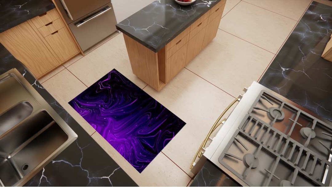 Dark Purple Rug, Kitchen Rug, Home Decor Rug, Custom Rug, Fashion ...