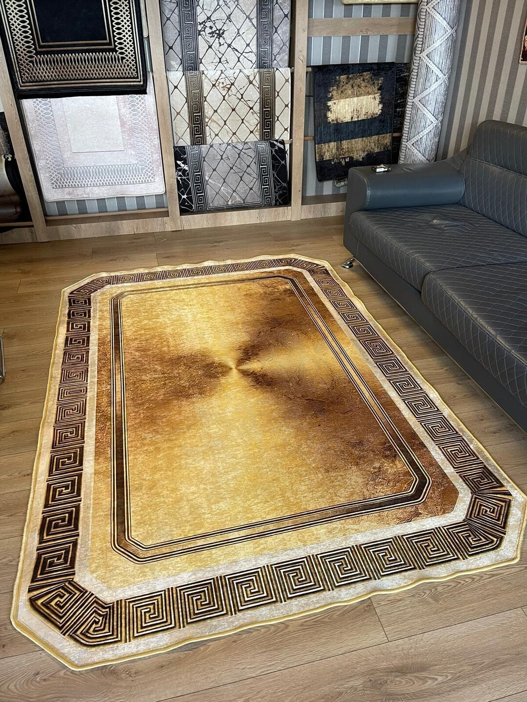 Gold Rug, Bright Gold Color Rug, Gold Decor Home Rug, Rugs for Living ...