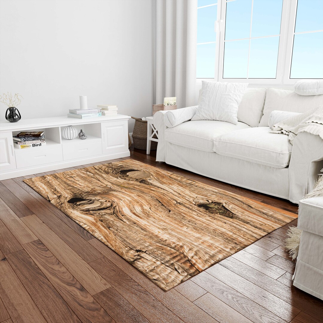 Tree Trunk Pattern Rug, Brown Rug, Washable Area Rugs, Modern Rug ...