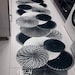 Round Cut Black Rug, White Black Round Rug, Rugs for Living Room and ...