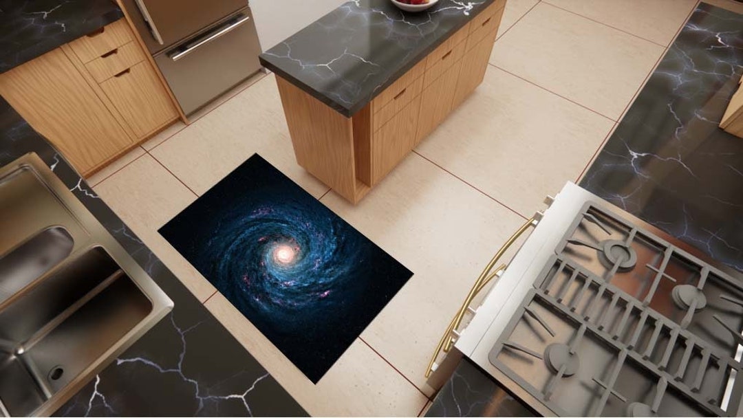 Black Spiral Rug Kitchen Rug Blue Spiral Rug Home Decor - Etsy