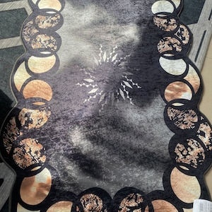 Golden Striped Black Luxury Rug, Black and Gold Luxury Decor, Rugs for ...