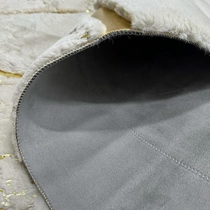 Beige Fur Carpet, Beige With Gold Fur Rug, Shaggy and Leather Carpet ...