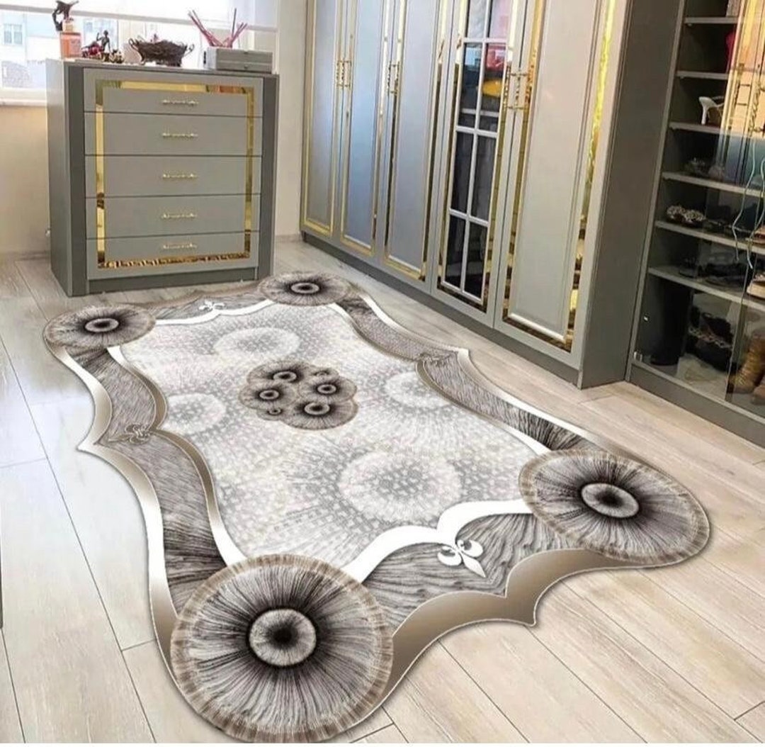 Gray Luxury Rug, Taupe With Gray Rug, Rugs for Living Room and Bedroom ...