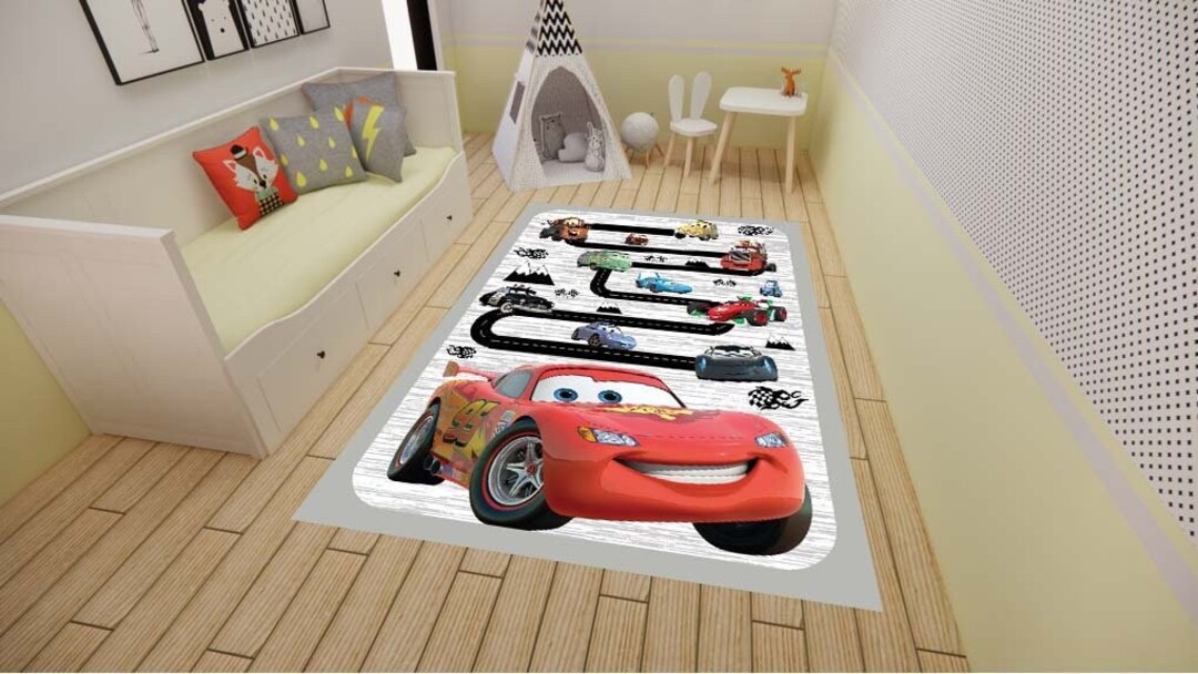 Cars Rug, Red Car Rug, Road Rug, Kids Room Rug, Nursery Rug, Party Rug ...