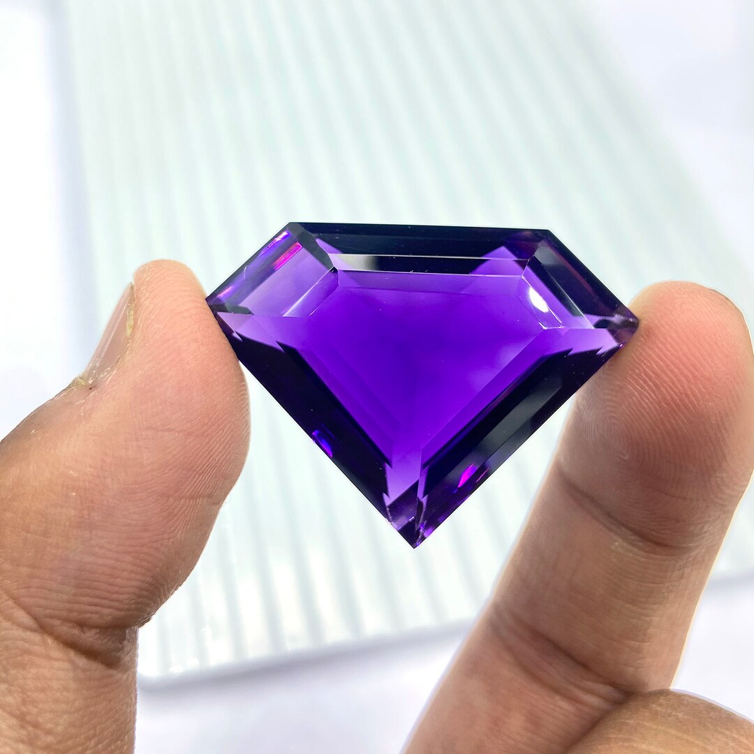 Large Size Amethyst Cut Stone, Top Quality Amethyst Quartz Faceted Cut ...