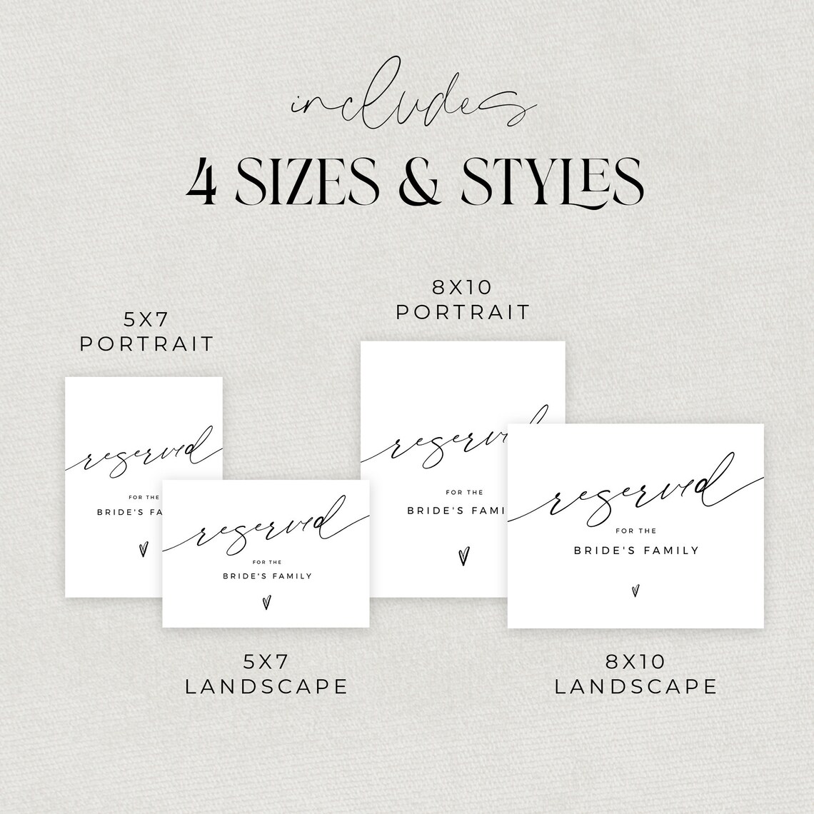 Modern Reserved Signs Template Wedding Reserved Cards - Etsy