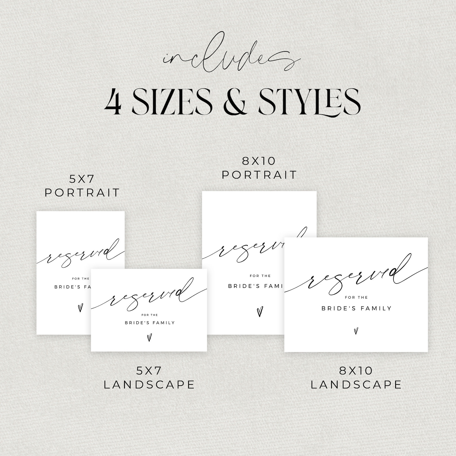 Modern Reserved Signs Template, Wedding Reserved Cards, Minimalist ...