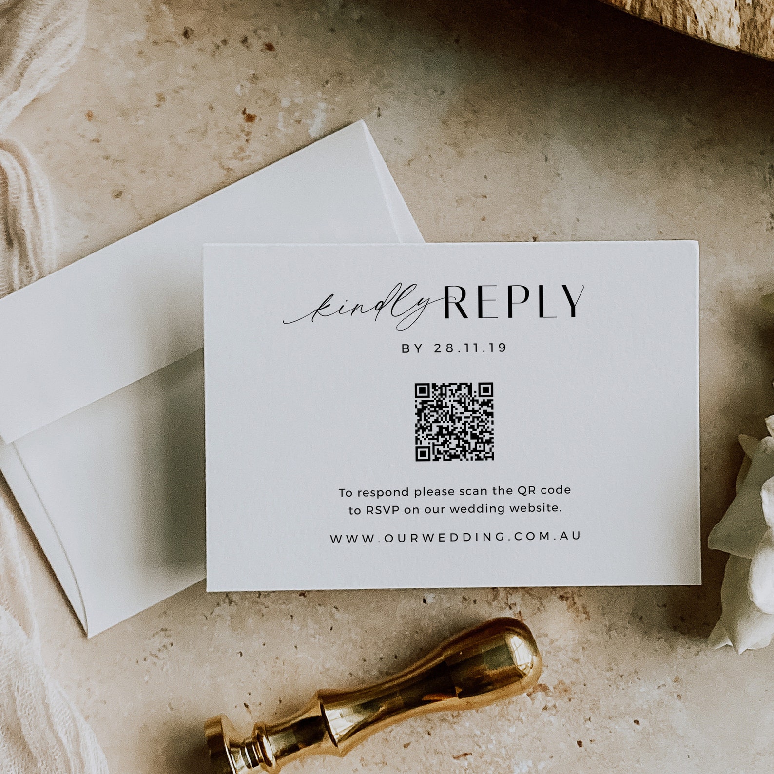 QR Code Response Card RSVP Online Modern Wedding Reply Card - Etsy