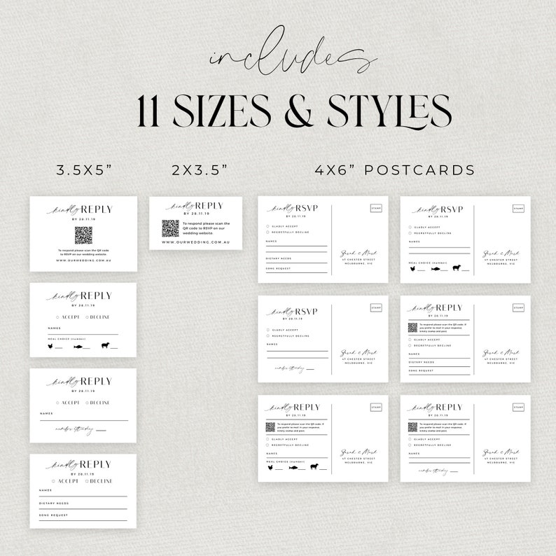 QR Code Response Card RSVP Online Modern Wedding Reply Card - Etsy