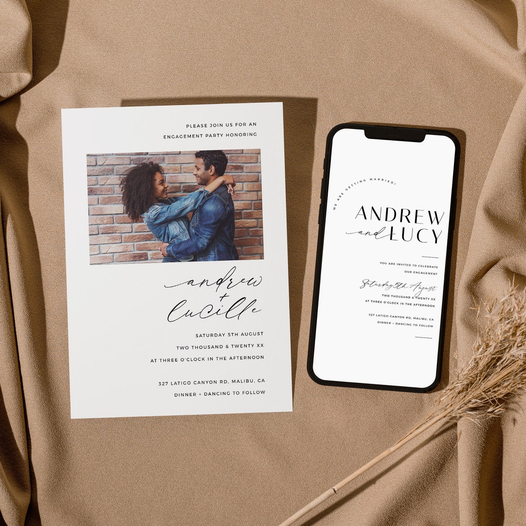 Digital Engagement Invitation Announcement Card Eivite, Text Message ...