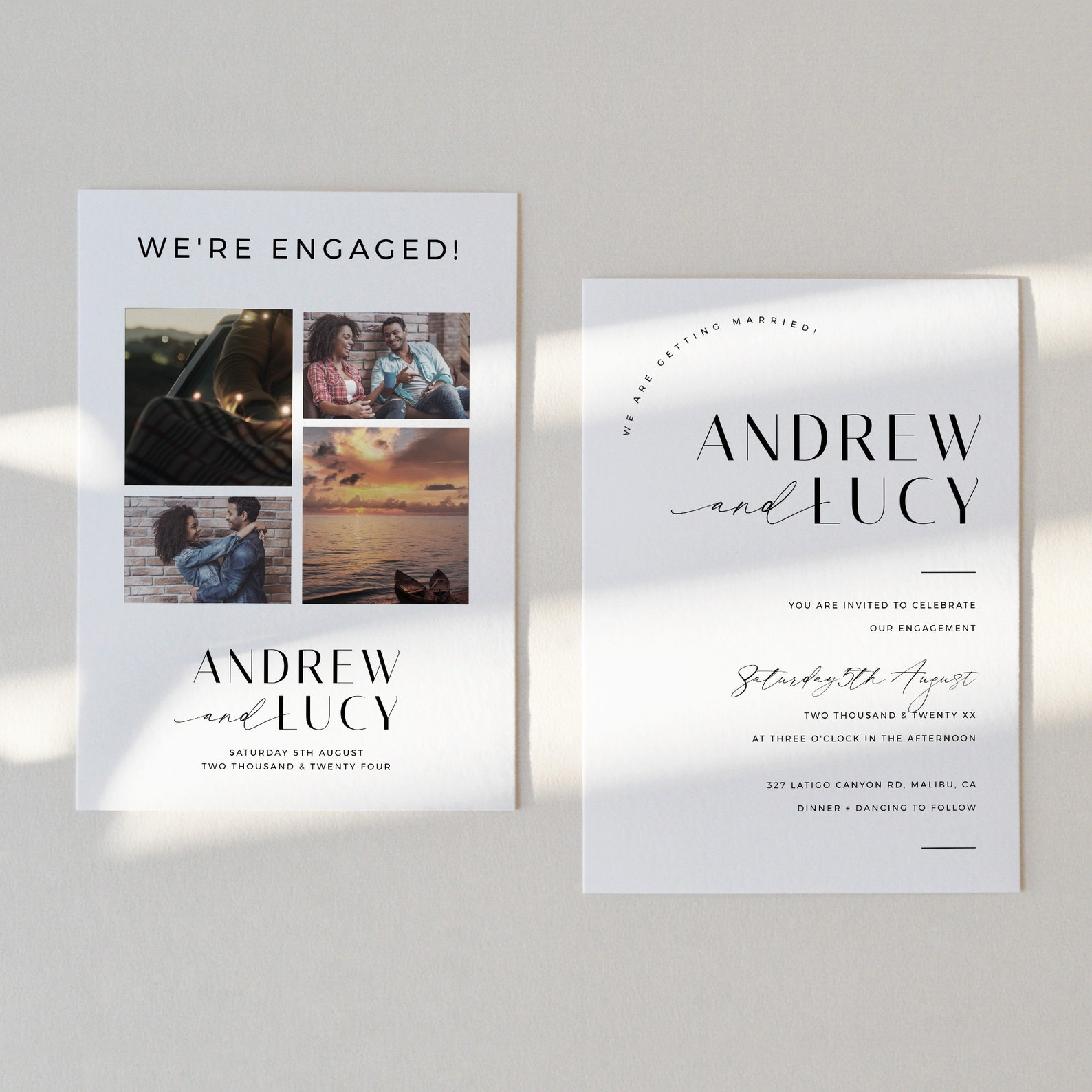 Engagement Party Invite With QR Code Template Photo - Etsy