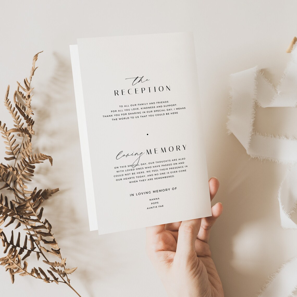 Church Program Wedding Folded Minimalist Wedding Program - Etsy