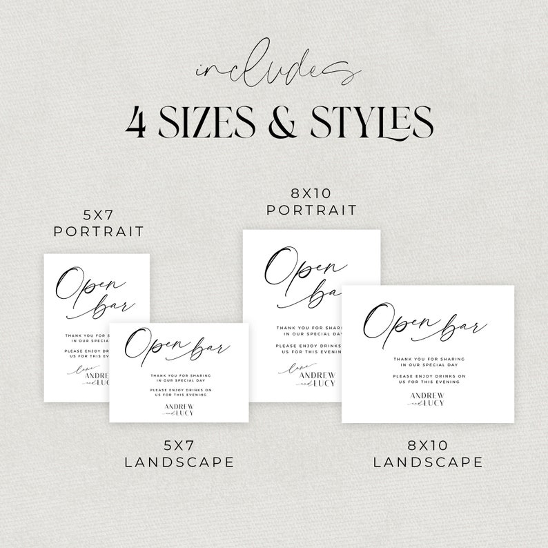 Printable Open Bar Sign Funny Open Bar Sign Modern - Etsy