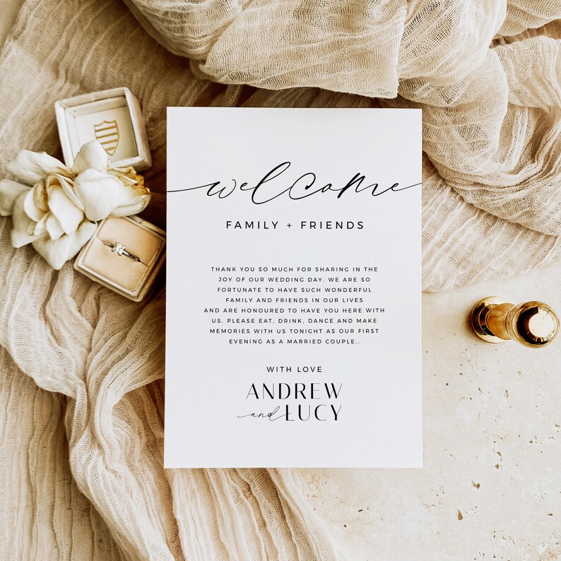 Wedding Welcome Bag Note & Timeline Wedding Weekend Timeline - Etsy