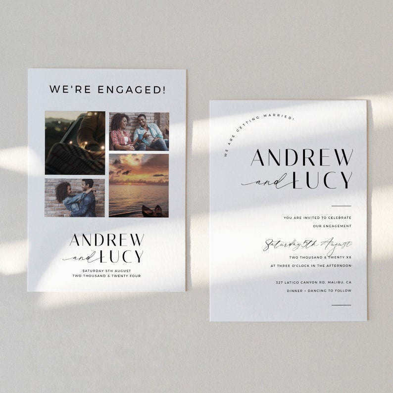 Photo Engagement Party Invite Template Picture Engagement - Etsy