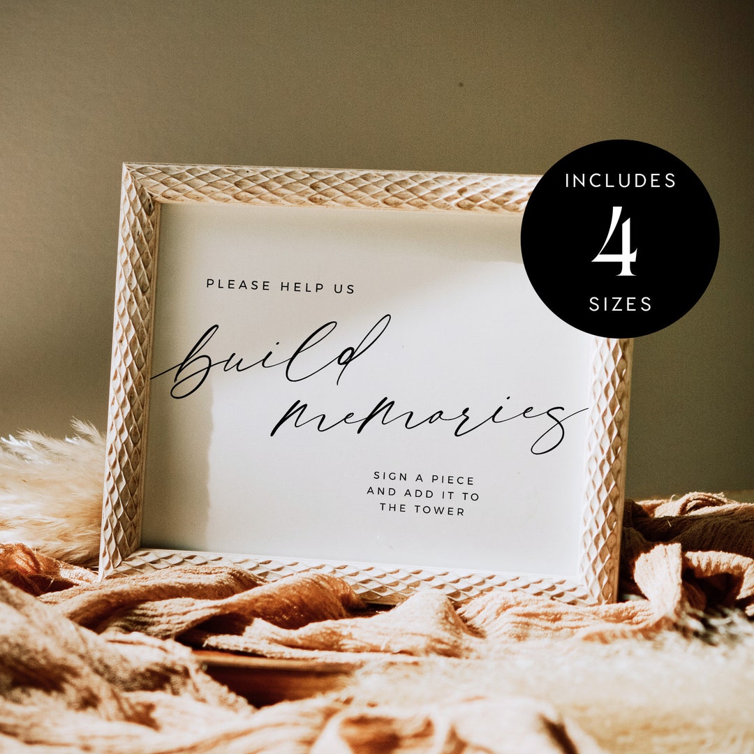 Building Blocks Sign Template, Build Memories Sign, Wedding Building ...