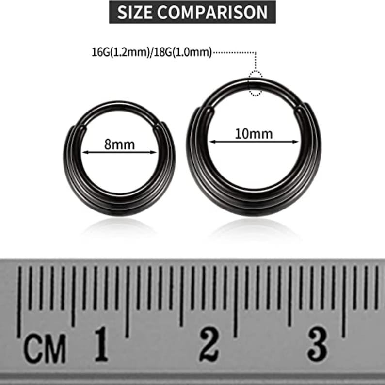 16G Triple Stacked Septum Clicker Hoop Surgical Steel Hinged - Etsy