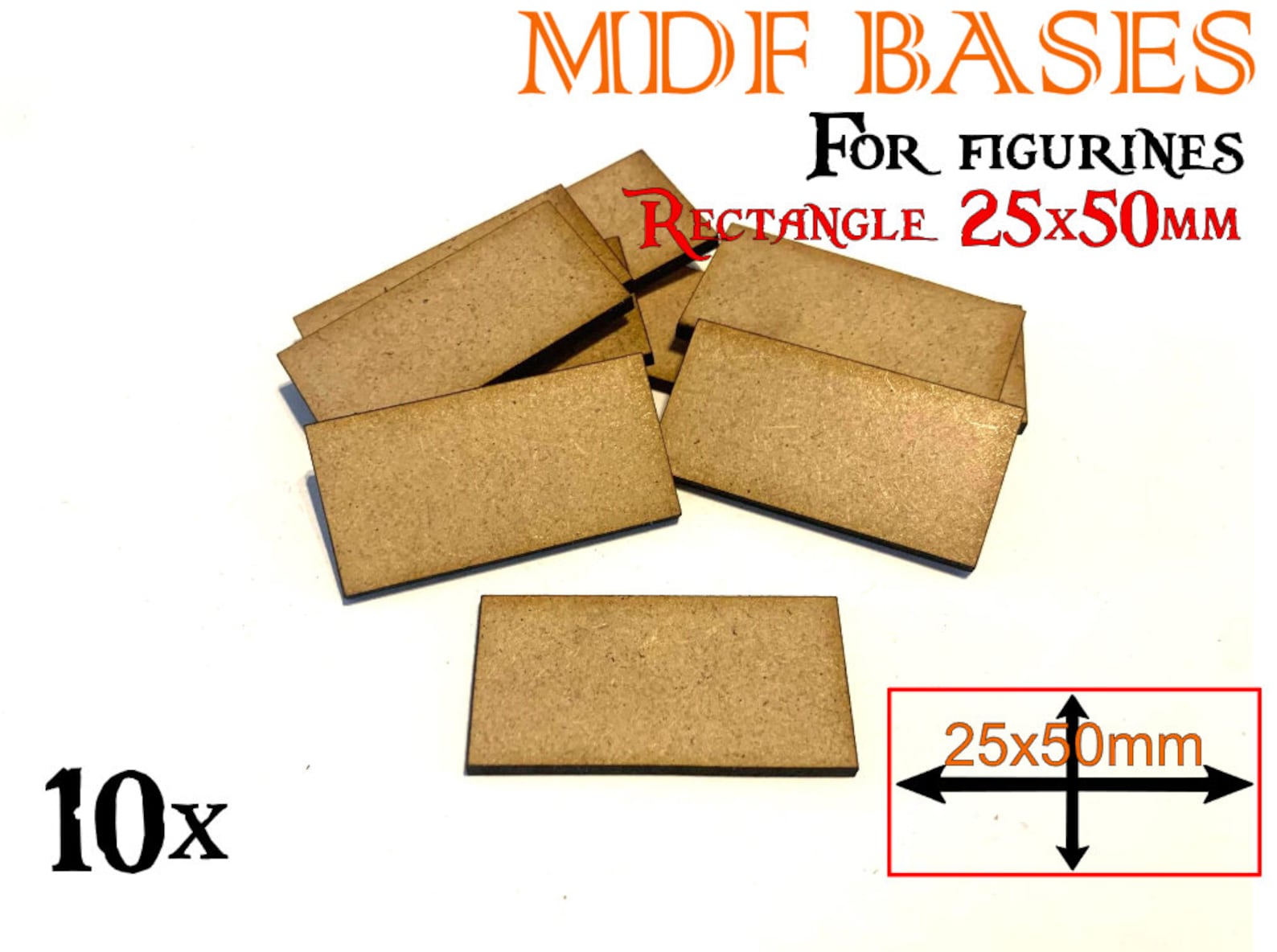 Rectangular Bases Sizes 25x50mm D&D Figurines Base Total Warhammer 40K ...