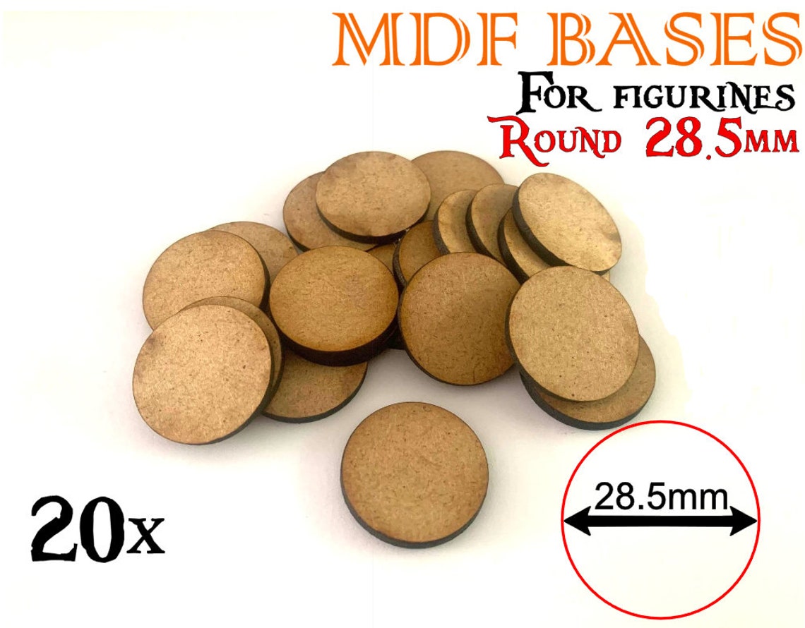 ROUND Bases Sizes 28.5mm Model Making D&D Figurines Base Total ...
