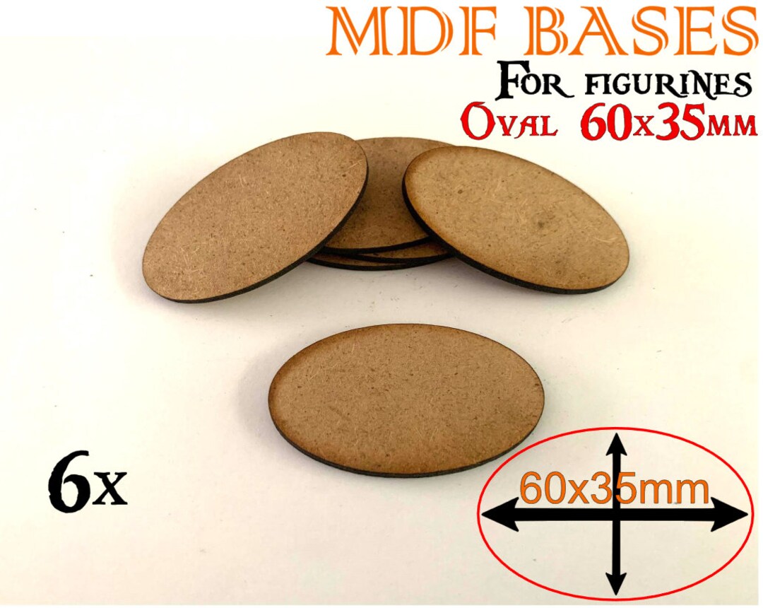 Oval Bases Sizes 60x35mm Model Making D&D Figurines Total Base ...