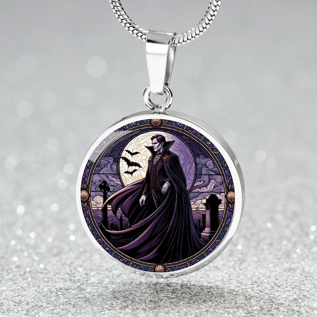 Mysterious Gothic Vampire Medallion Dracula Pendant Nocturnal Elegance ...