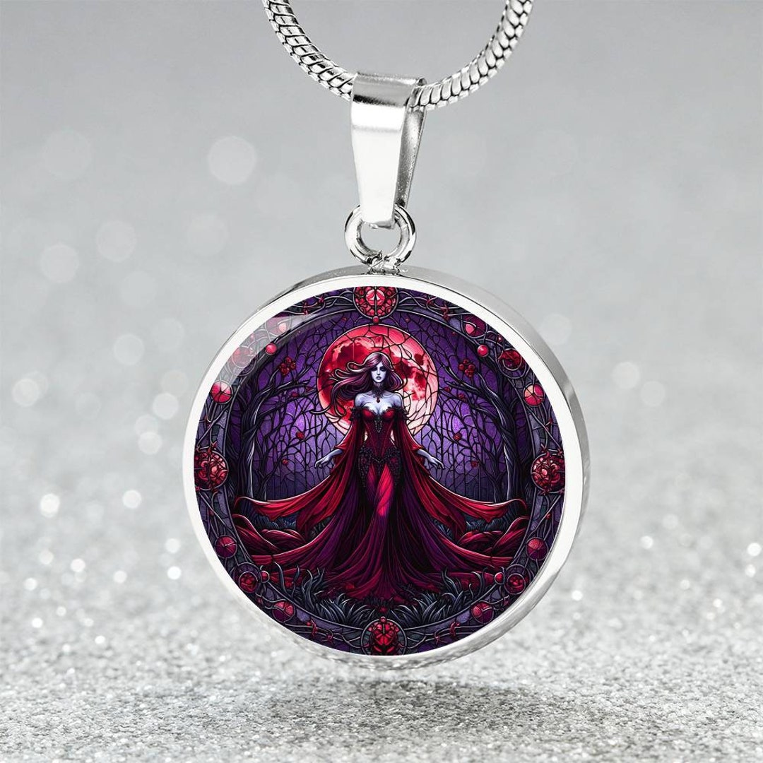 Enigmatic Vampire Queen Medallion Dark Fantasy Vampire Pendant ...