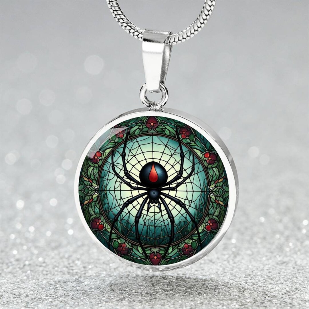Black Widow Spider Pendant Gothic Arachnid Necklace Mysterious Web ...