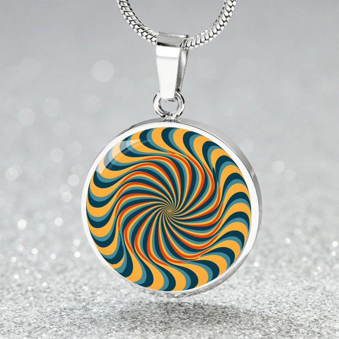 Hypnotic Vortex Pendant Swirling Whirlpool Necklace Mesmerizing Spiral ...