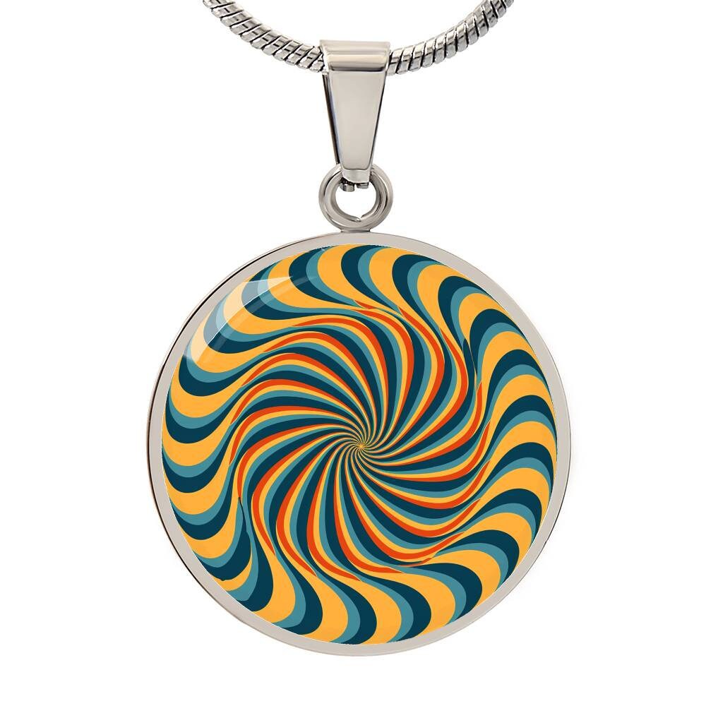 Hypnotic Vortex Pendant Swirling Whirlpool Necklace Mesmerizing Spiral ...