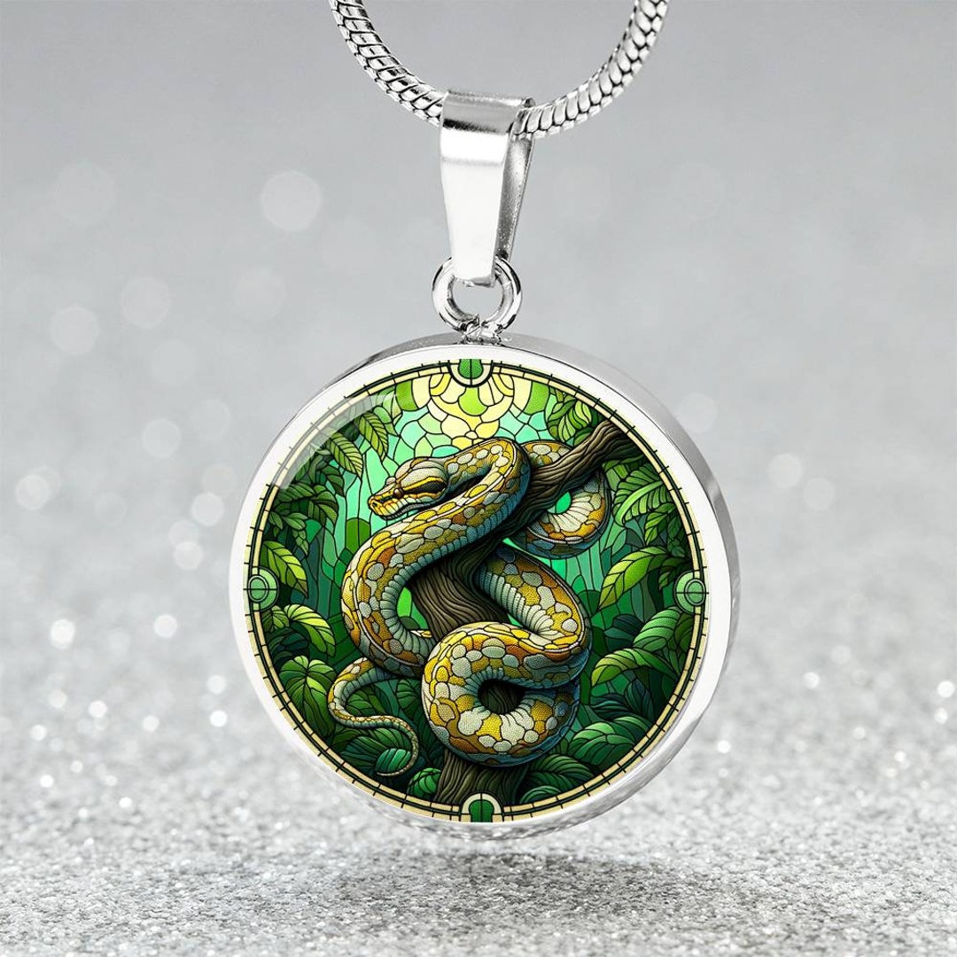 Burmese Python Pendant Intricate Snake Necklace Reptile Jewelry Jungle ...