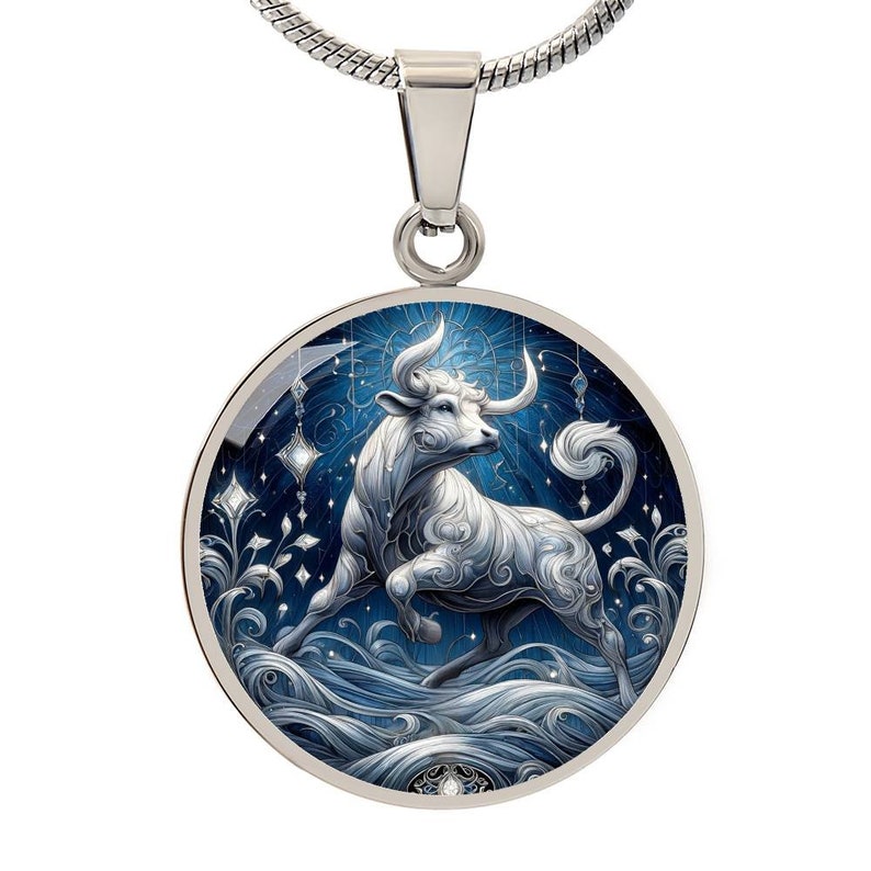 Starry Taurus Pendant Celestial Bull Necklace Mystical Zodiac Charm ...