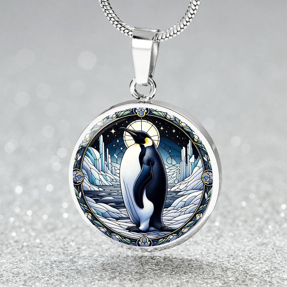 Imperial Penguin Medallion Arctic Night Pendant Majestic Antarctic ...