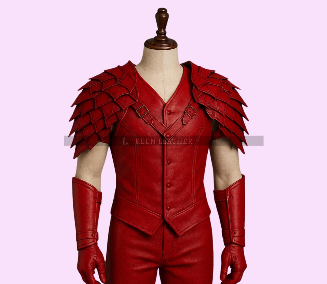 Red Leather Dragon Scale Armor Set: Epic Cosplay Warrior Costume - Etsy