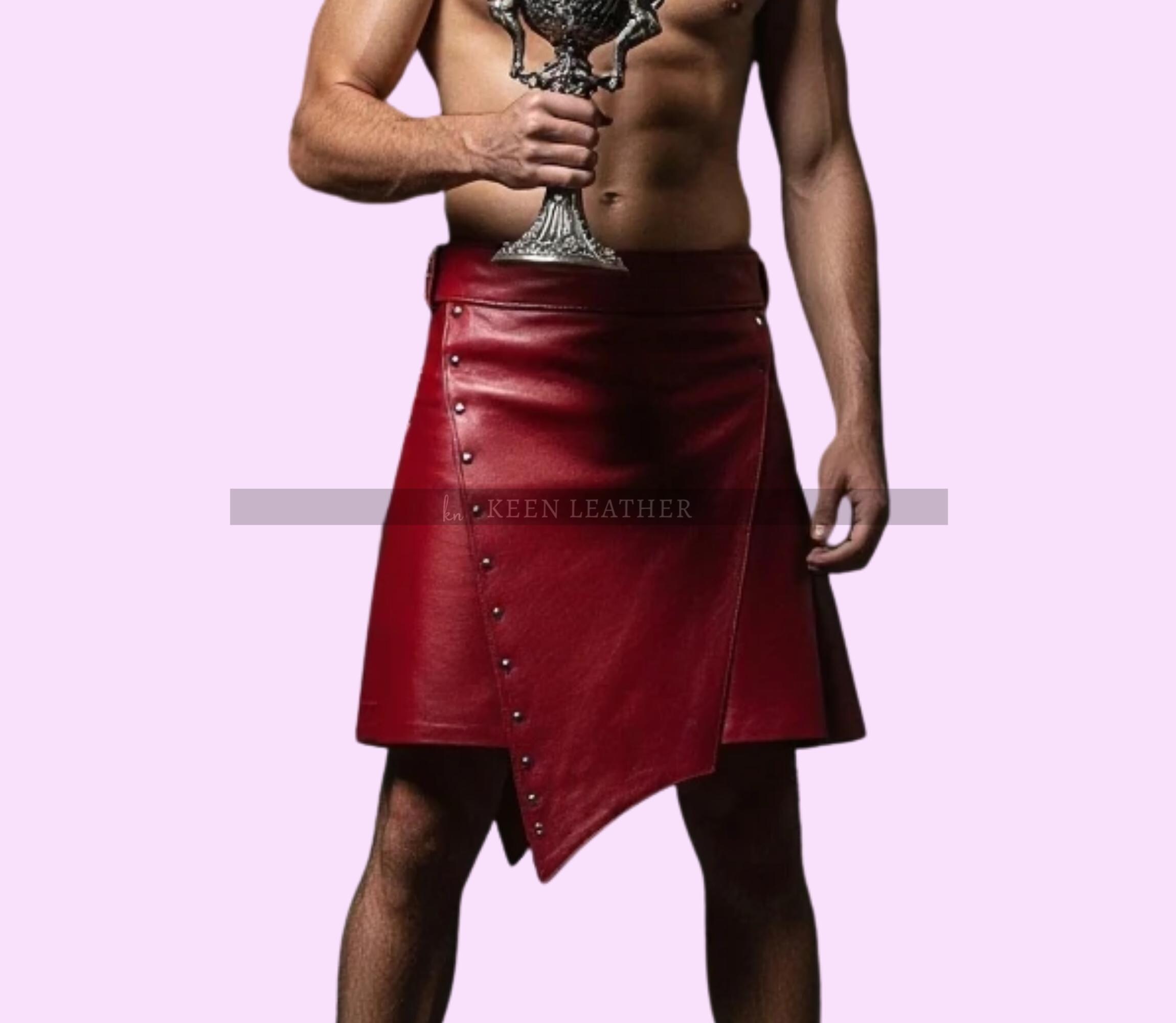 Red Leather Gothic Kilt, Handmade Cosplay Outfit - Etsy