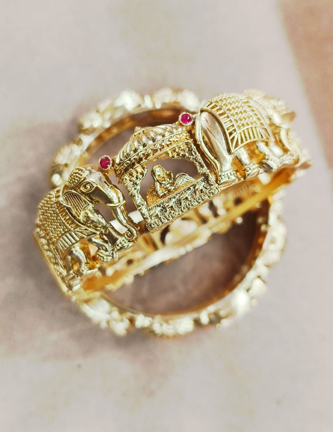 Openable Elephant Doli Barat Brass Gold Toned Bangles/handcrafted ...