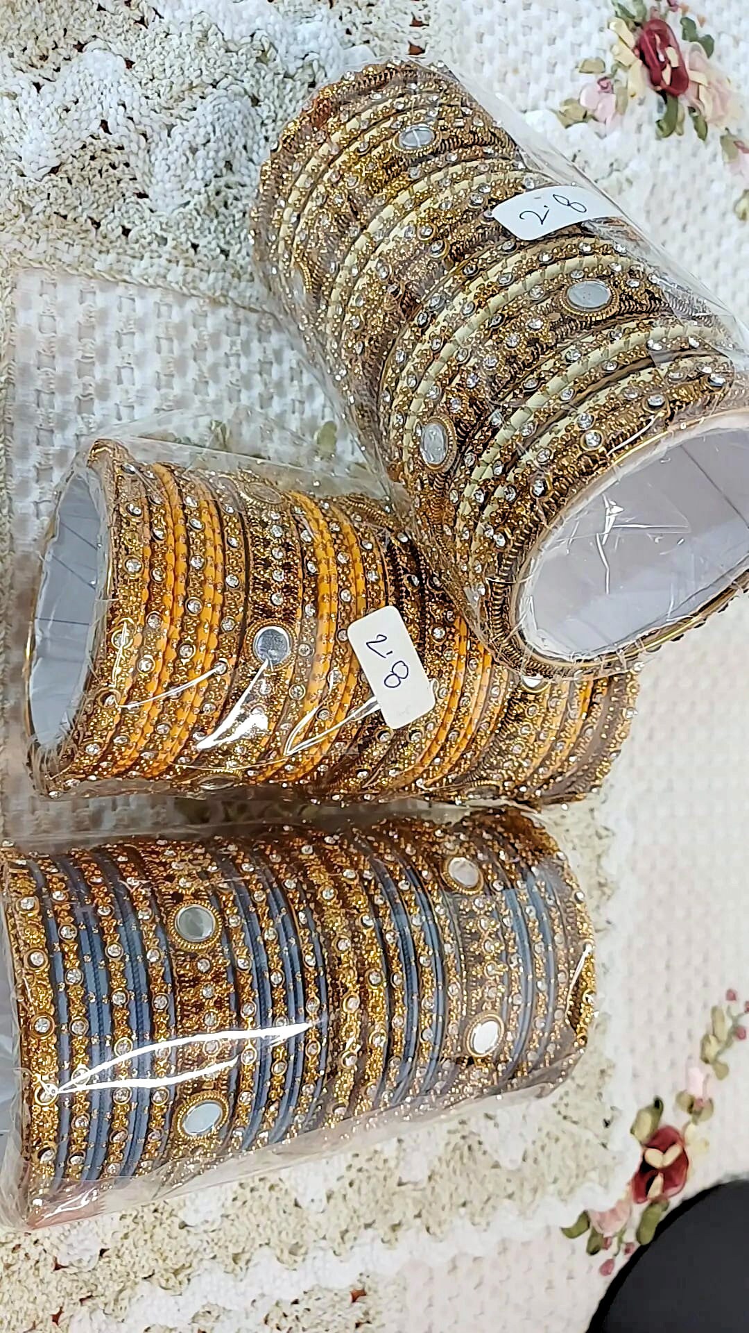 Stone Studded Mirror Bangles: Indian Jewelry, 2.8 Inches - Etsy UK