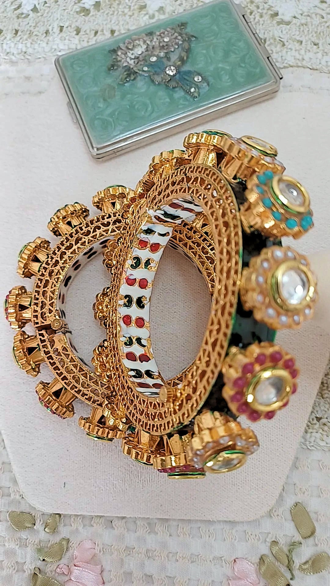 Rajwadi Kada / Pachali Bangles / Meenakari Openable Kada/indian Wedding ...