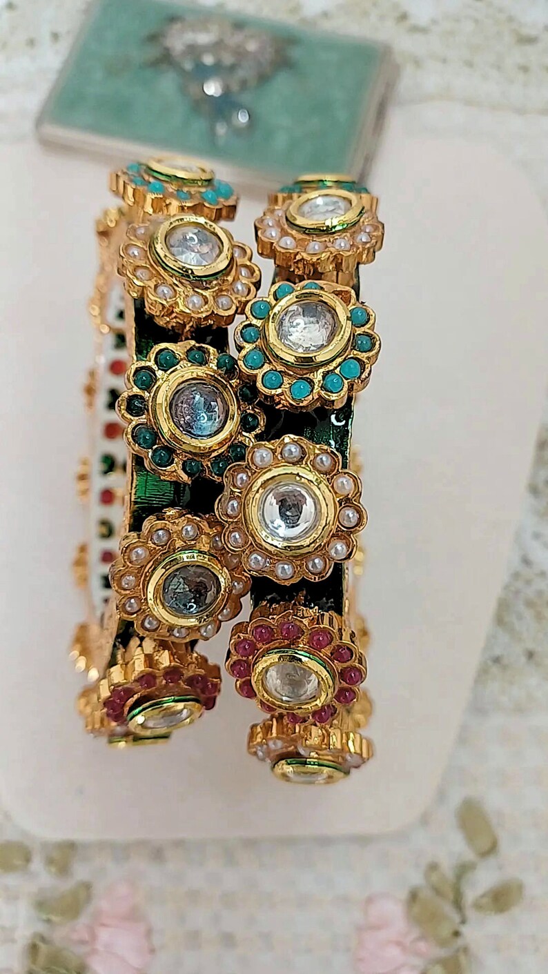 Rajwadi Kada / Pachali Bangles / Meenakari Openable Kada/indian Wedding ...