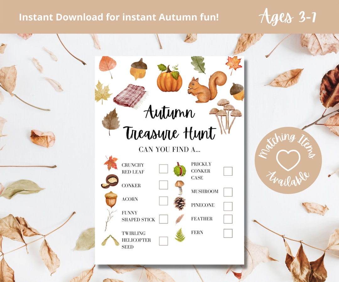 Autumn Treasure Hunt Fall Treasure Hunt Nature Trail - Etsy