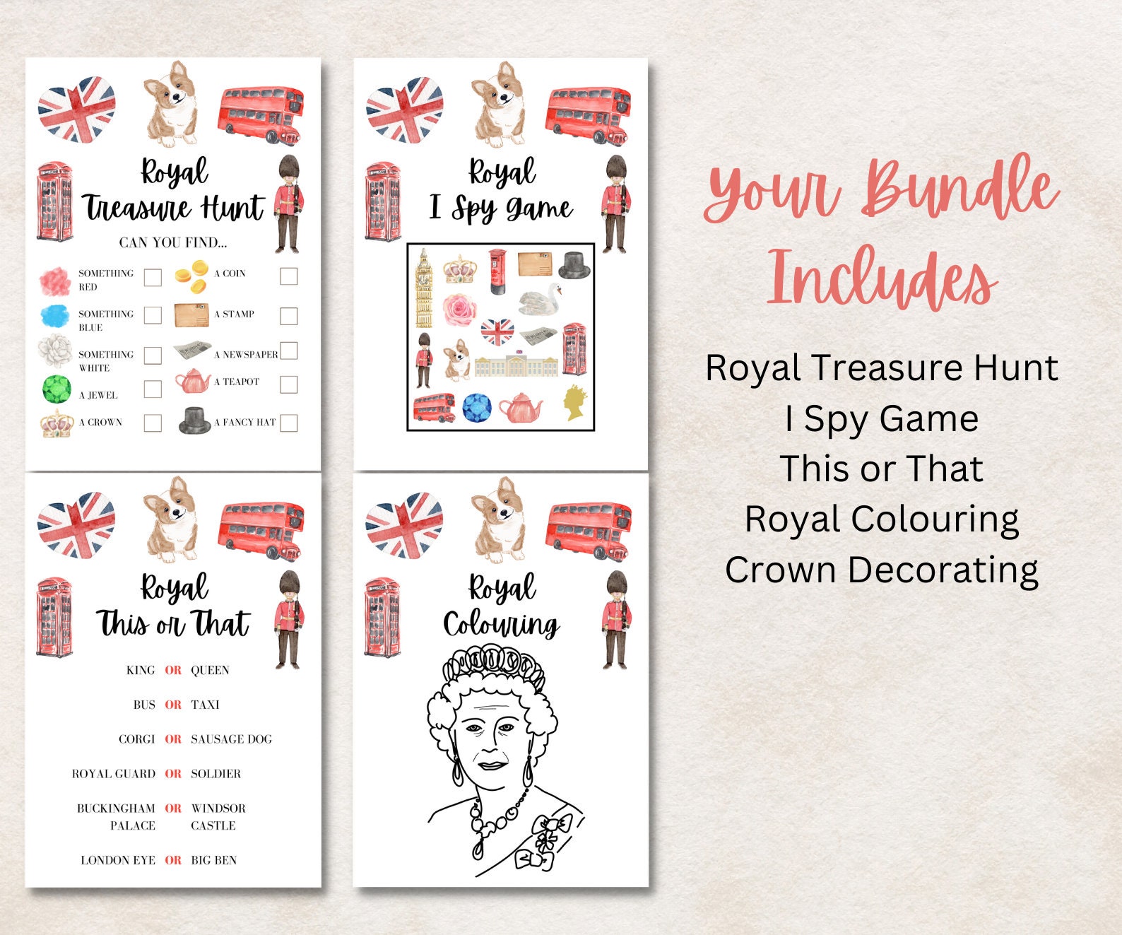 Queen Elizabeth Printable, Queen Print, Queen Elizabeth Activities for ...