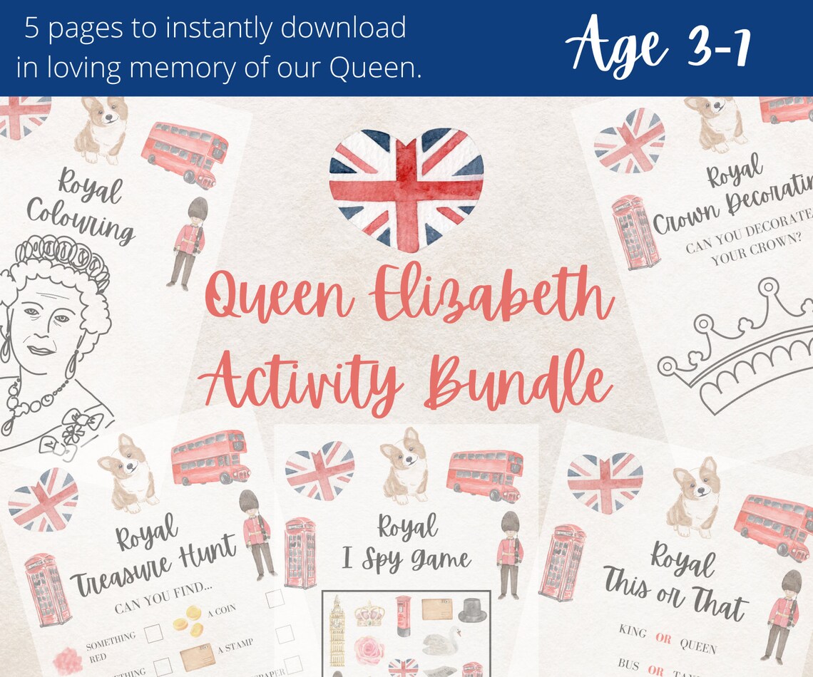 Queen Elizabeth Printable, Queen Print, Queen Elizabeth Activities for ...