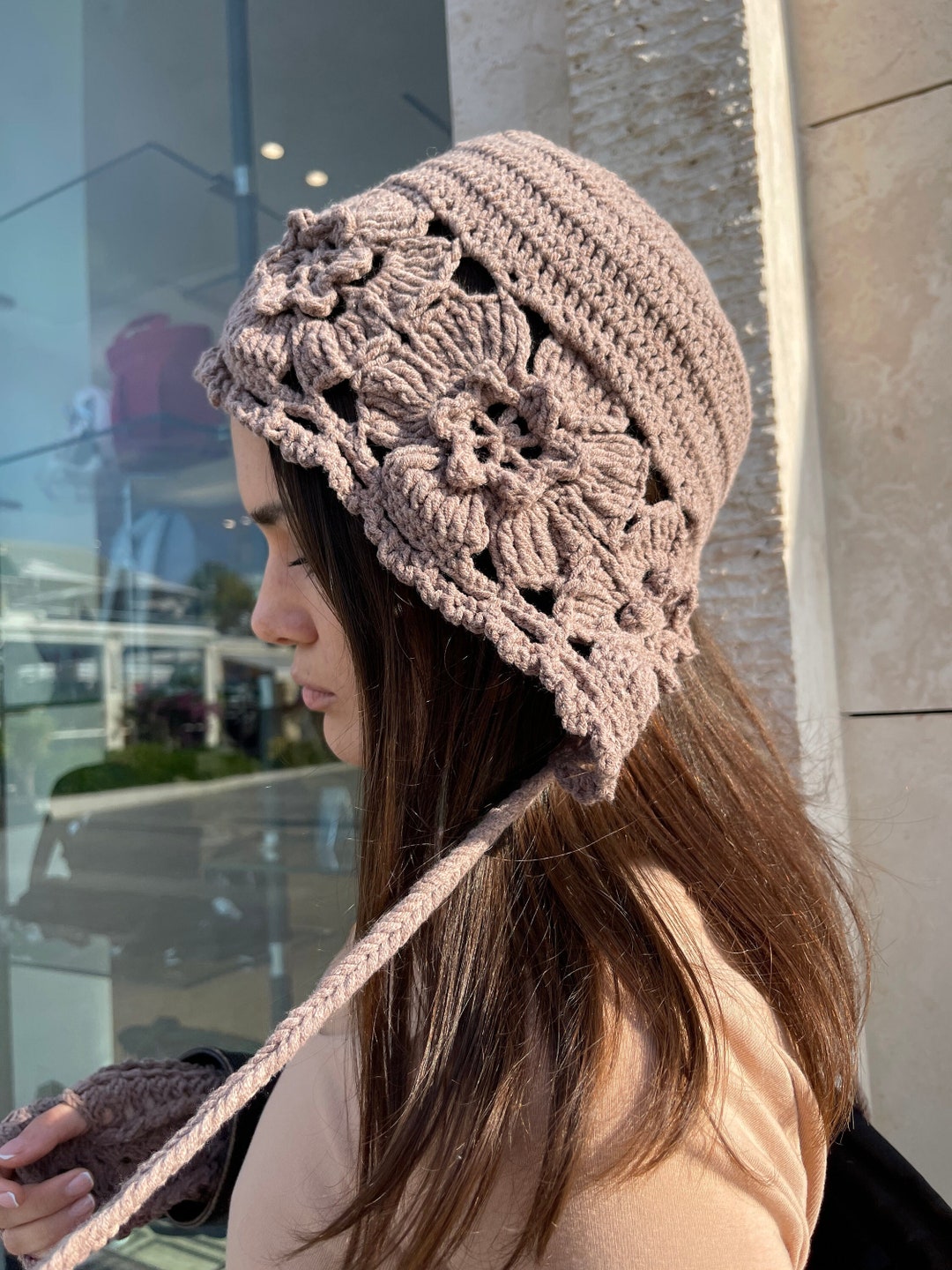 Knitted Openwork Cap in the crochet Style - Etsy