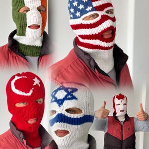 Knitted Balaclava Mask Anatomically Shaped Irish Tri Color Kneecap ...