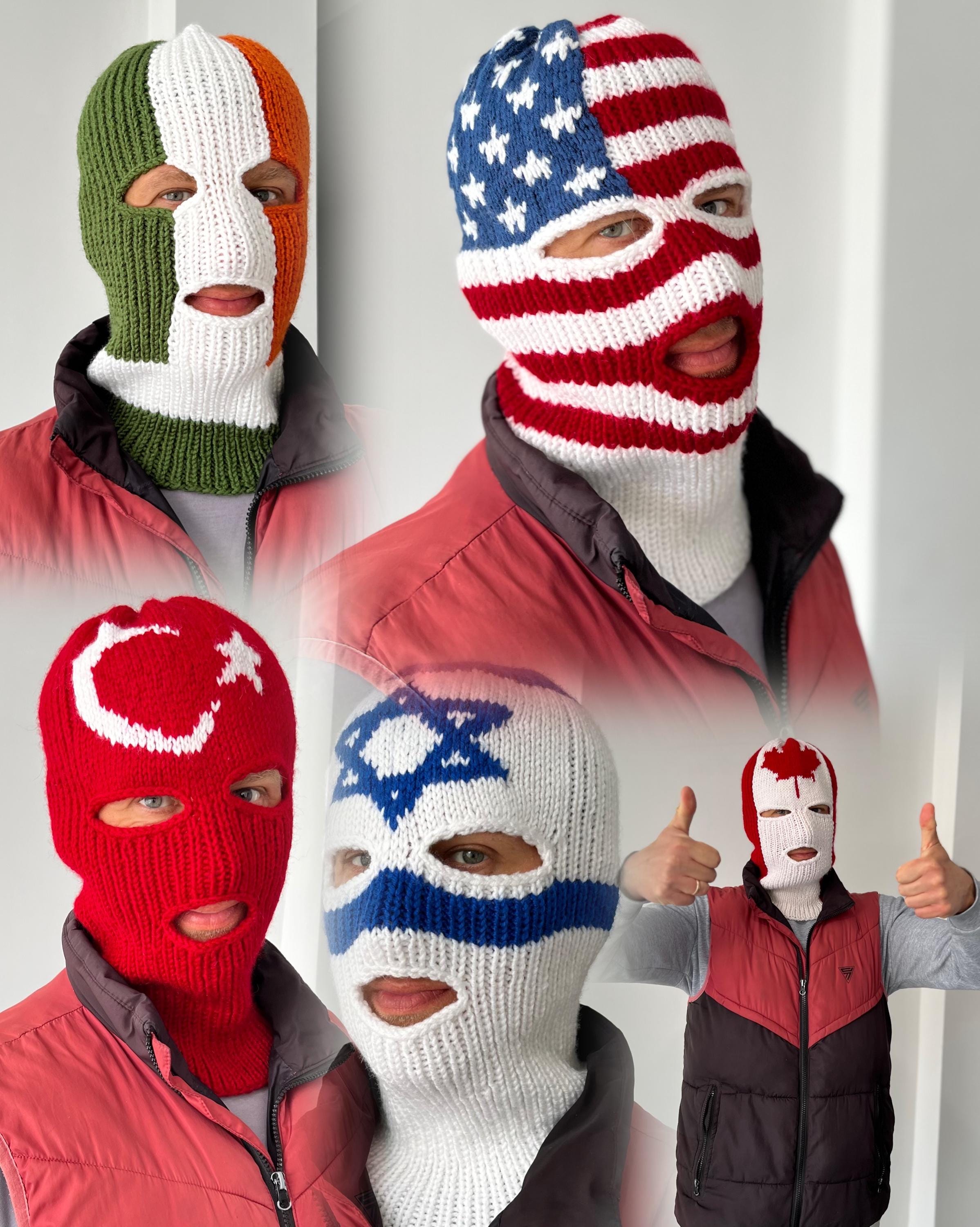 Knitted Balaclava Mask Anatomically Shaped Irish Tri Color Kneecap ...